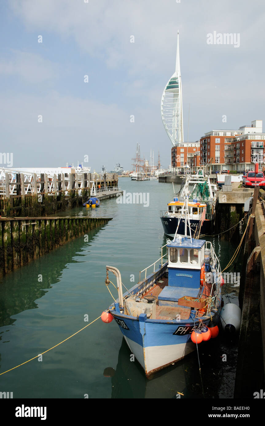 Fishing fleet boats in Portsmouth Harbour England UK Stock Photo - Alamy