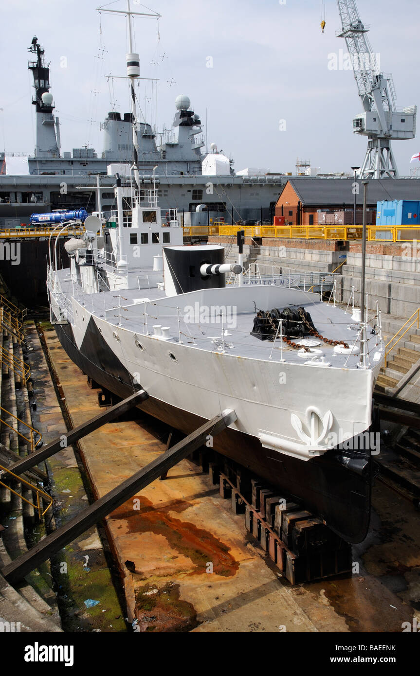 HMS Monitor M33 a First World War warship in drydock Portsmouth England ...