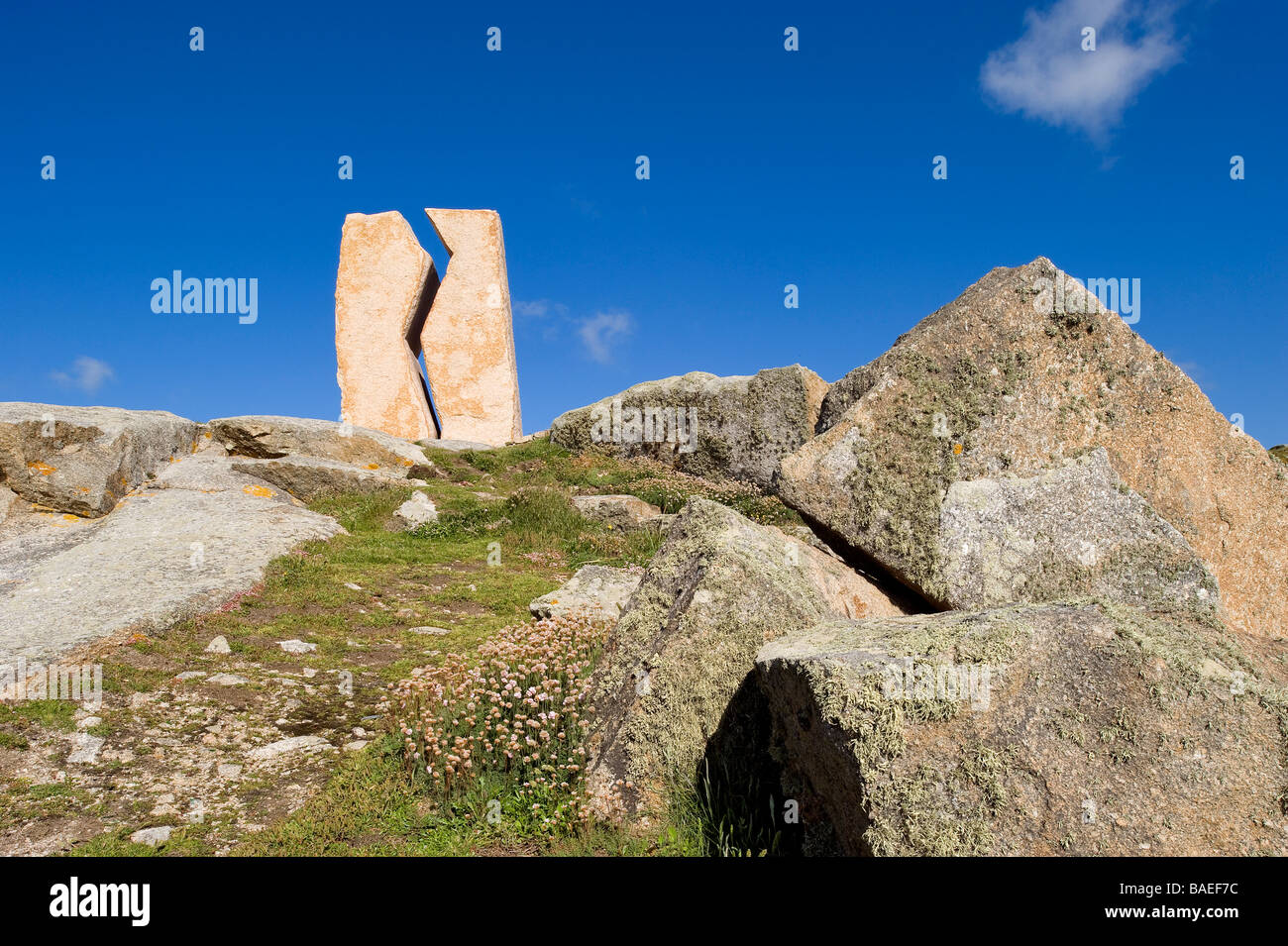 Spain, Galicia, Costa da Muerte, Muxia, A Ferida, memorial erected in ...