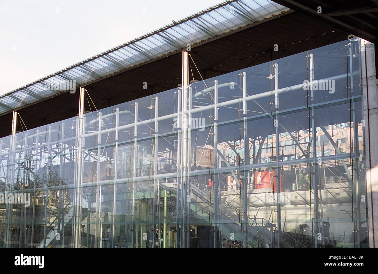 Lille, France, Lille Europe TGV station station seen from the City ...