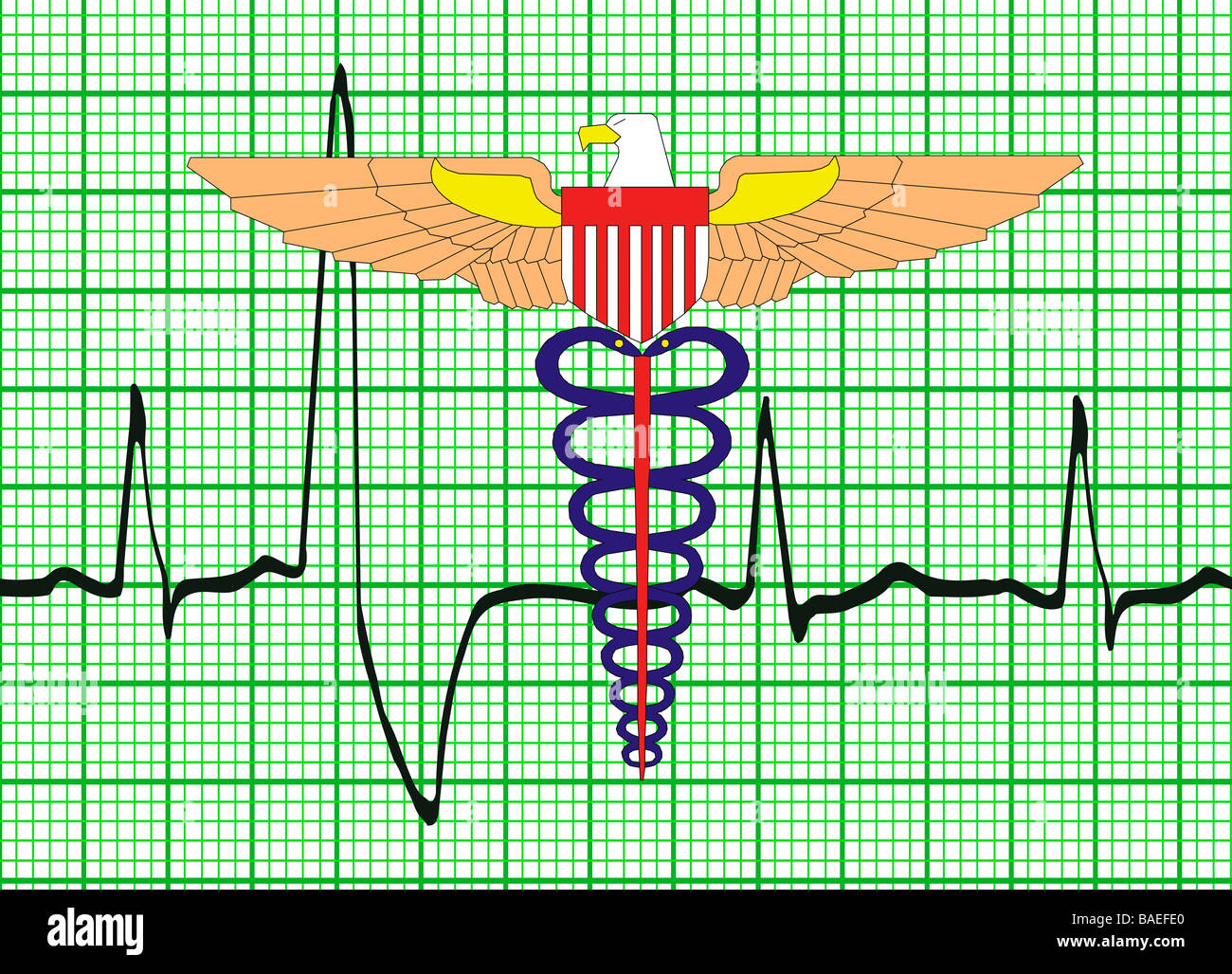 Caduceus style medical symbol Stock Photo - Alamy