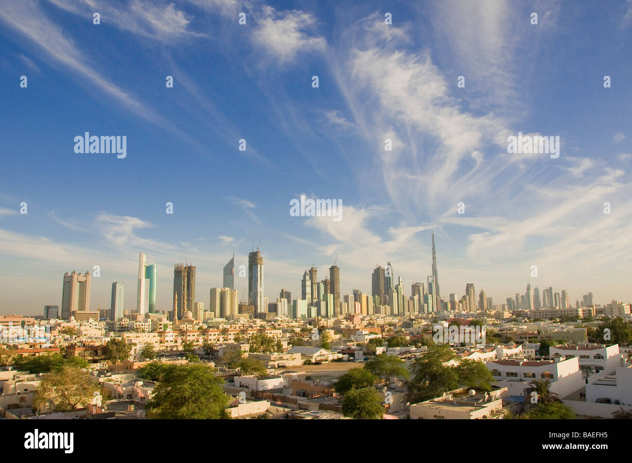 Skyline of Dubai with Sheikh Zayed road new buildings Stock Photo - Alamy