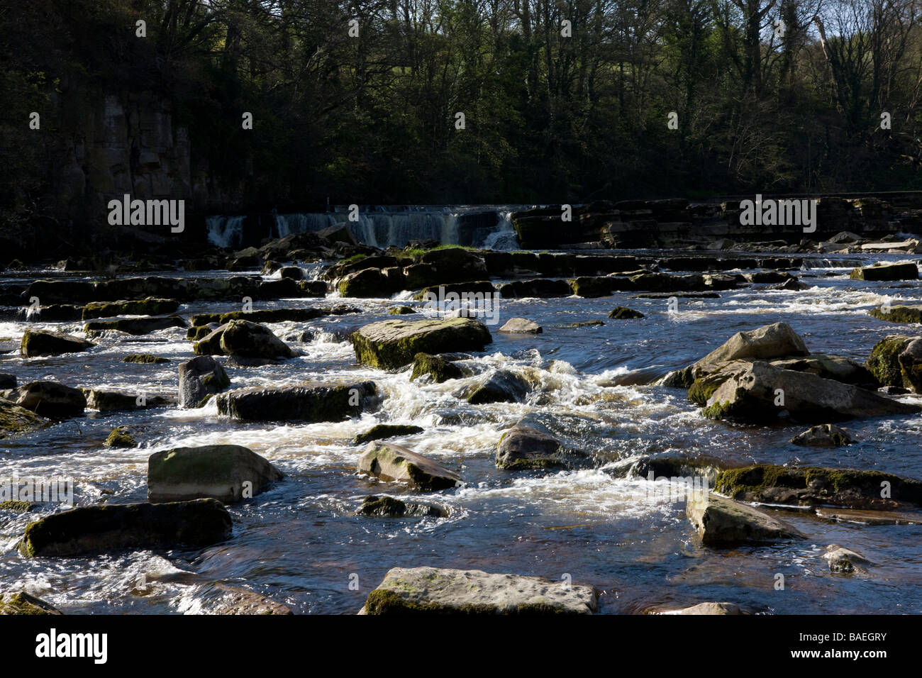 Waterfall on the River Swale Richmond North Yorkshire England UK Stock ...