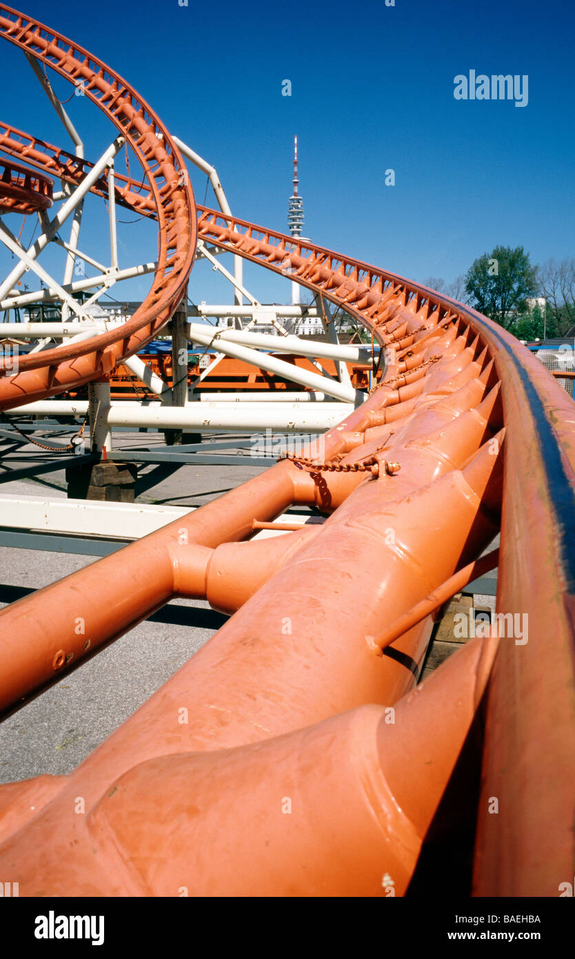Roller coaster railroad track hi-res stock photography and images - Alamy