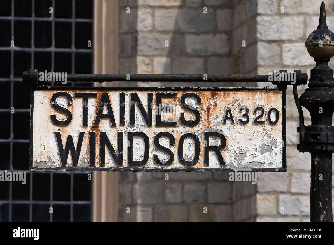 Sign Windsor Staines Stock Photo - Alamy