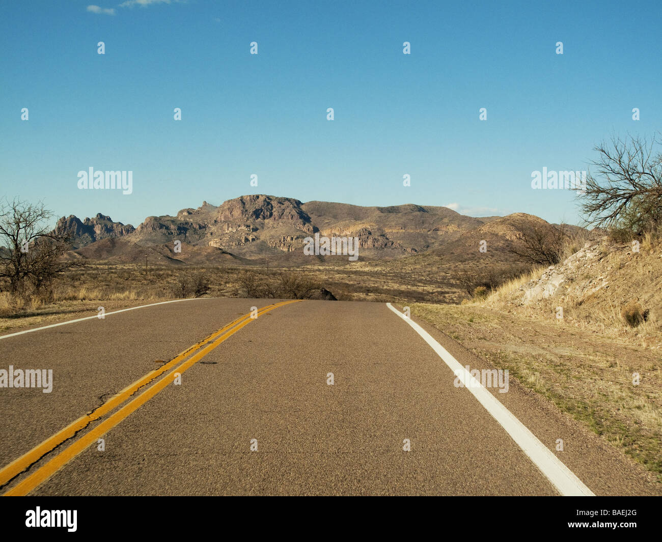 Deserted road South Arizona USA Stock Photo - Alamy