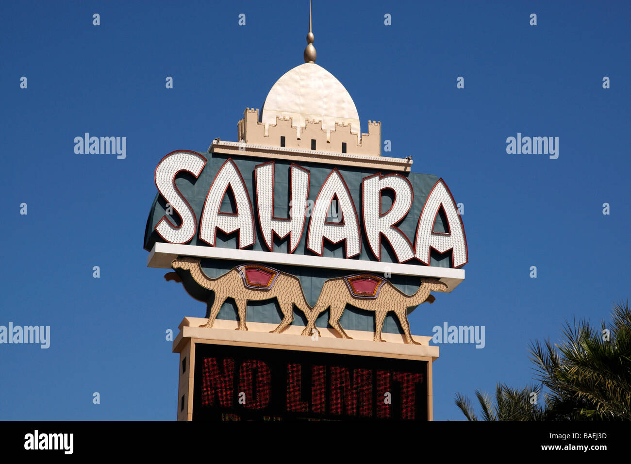 close up of the sahara hotel and casino neon sign las vegas boulevard ...