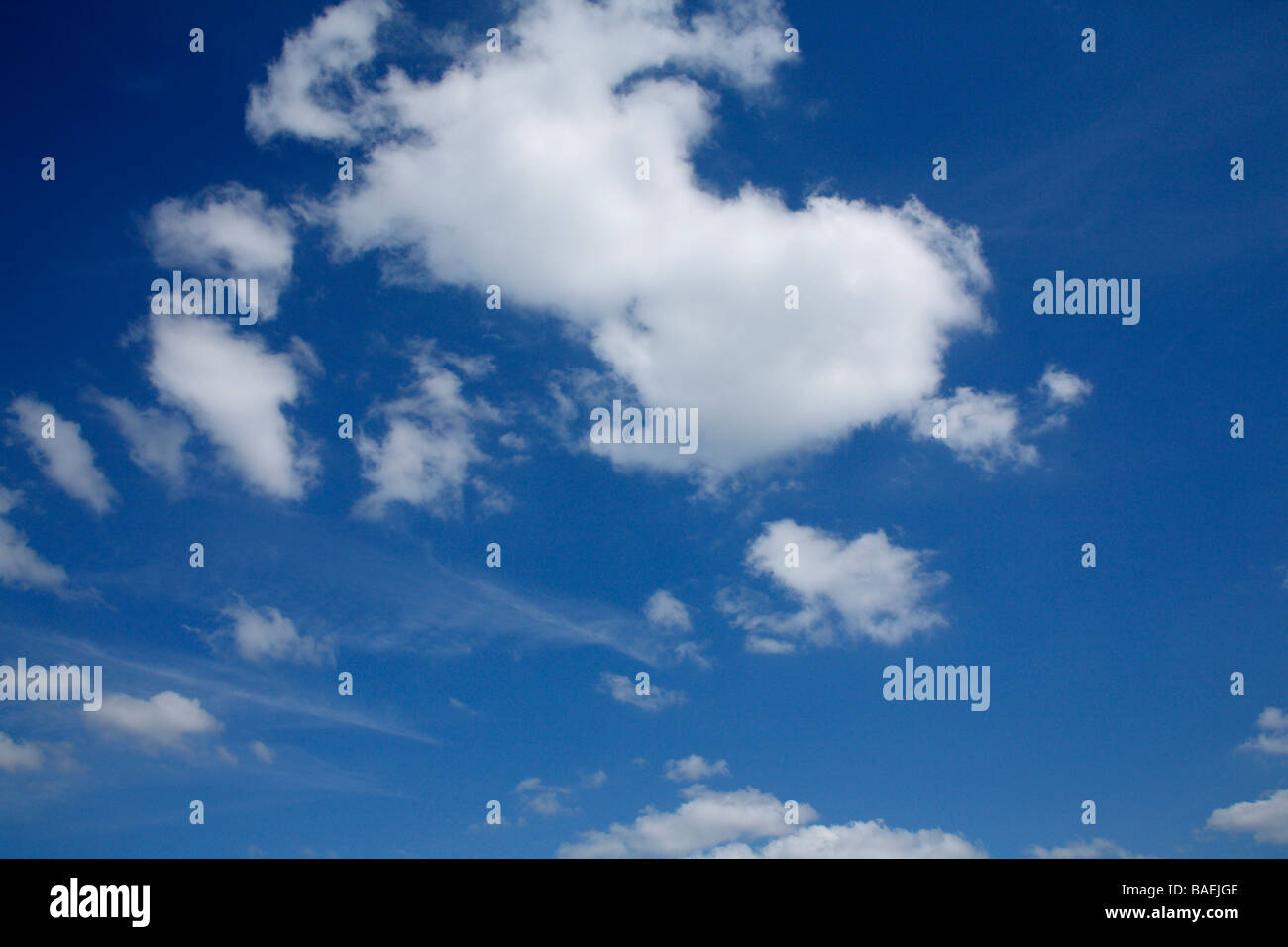 Blue sky & white cloud skyscape background Stock Photo - Alamy