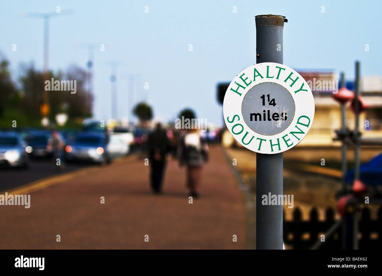 Sign on a post on Southend on Sea seafront in Essex. Photo by Gordon ...