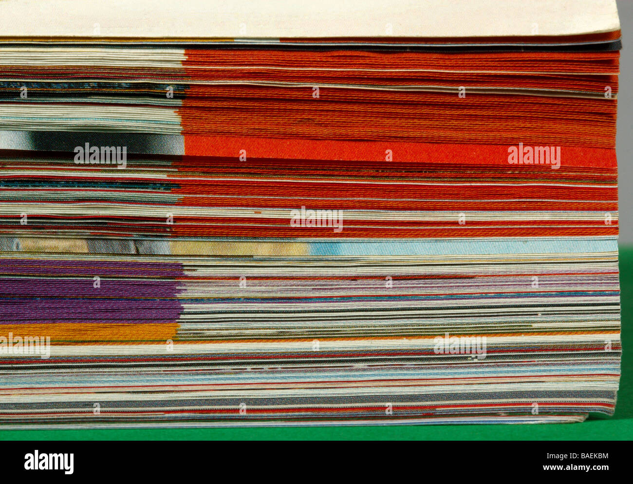 Color pages of old magazine on a white background Stock Photo - Alamy