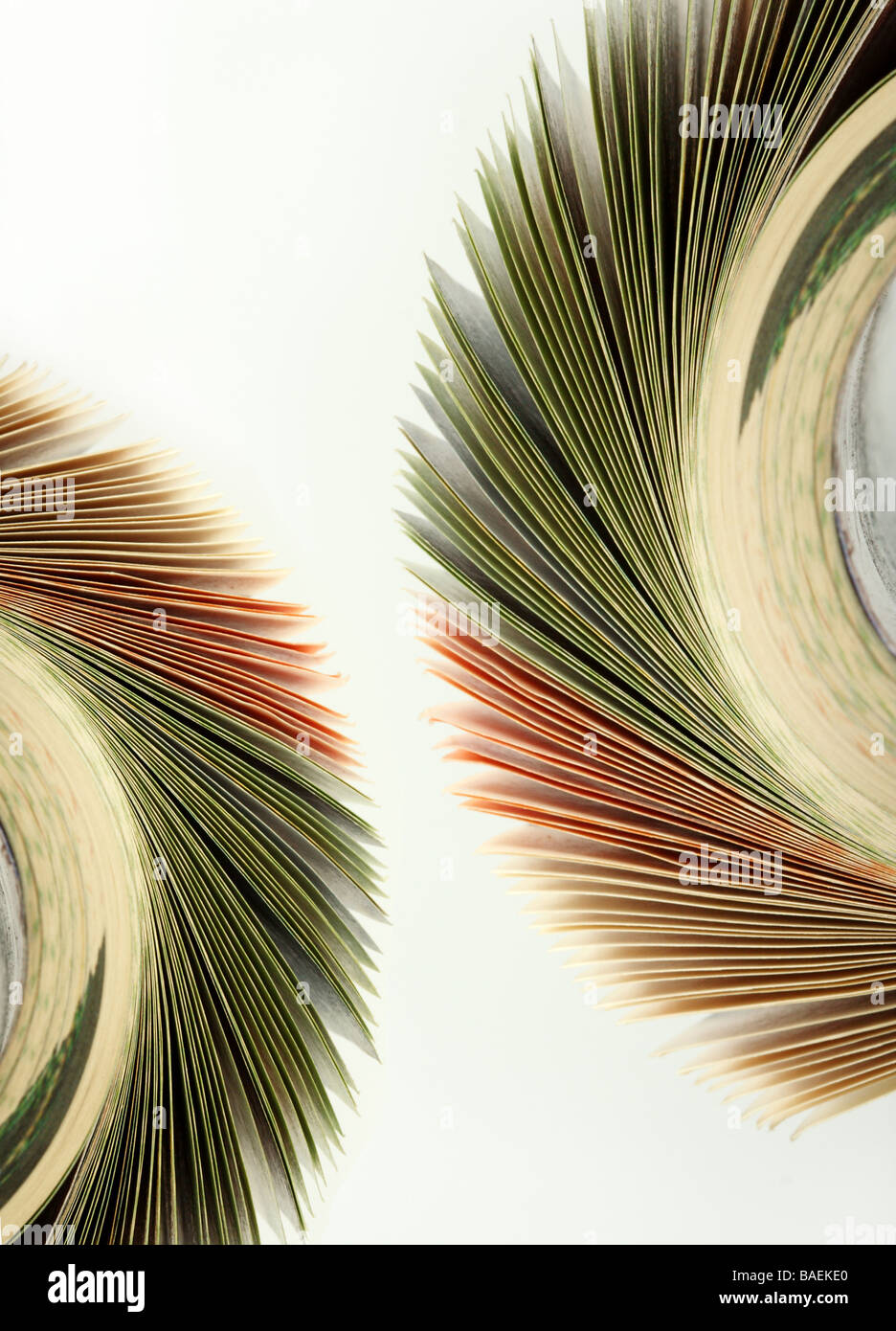 Color pages of old magazine on a white background Stock Photo - Alamy