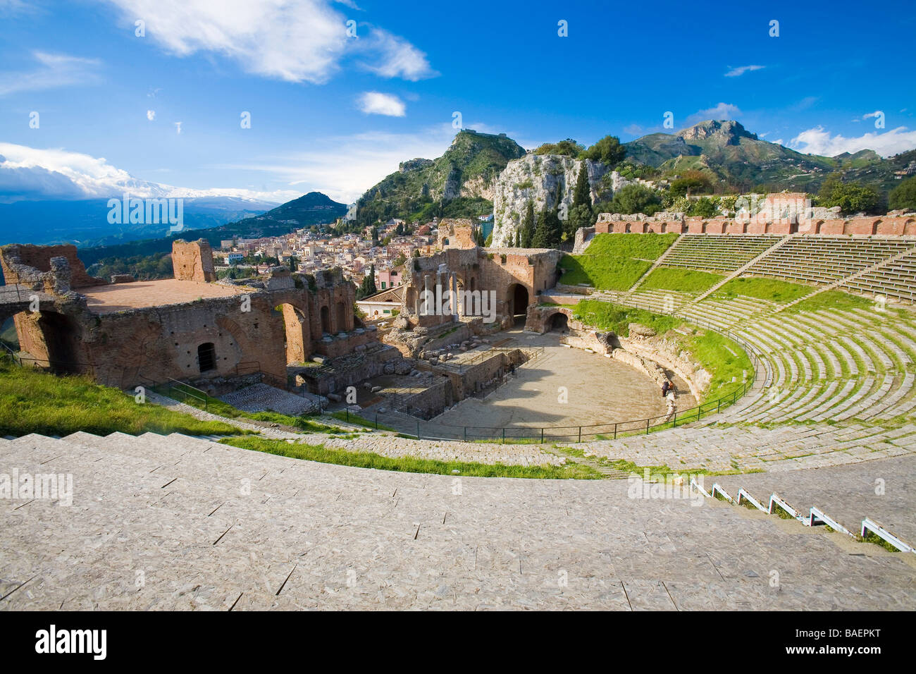 Greek Amphitheater, Taormina, Sicily, Italy Stock Photo - Alamy