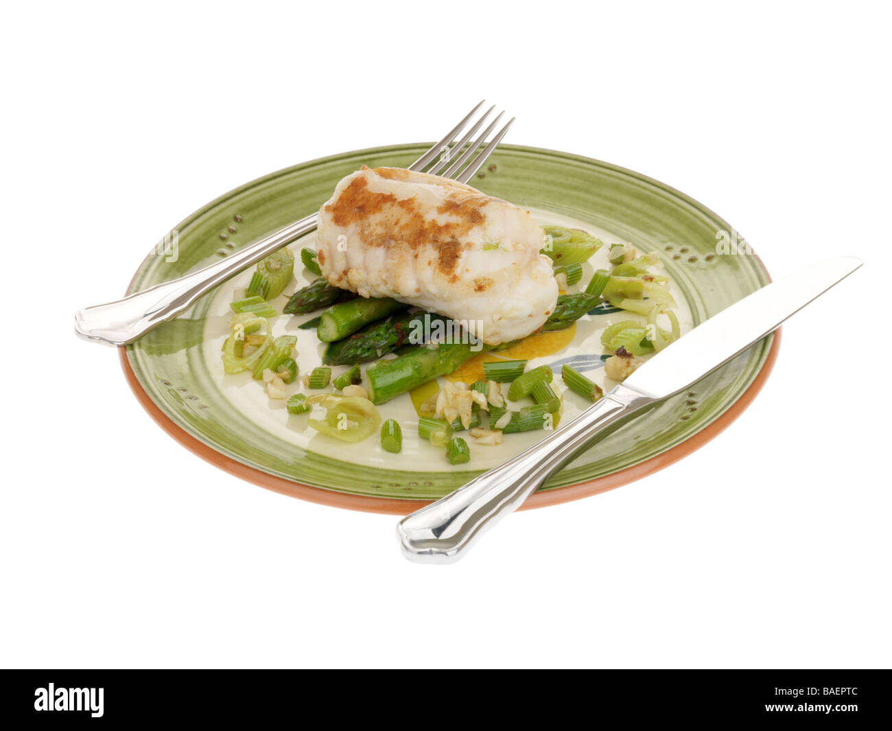 Monk Fish with Asparagus Stock Photo - Alamy