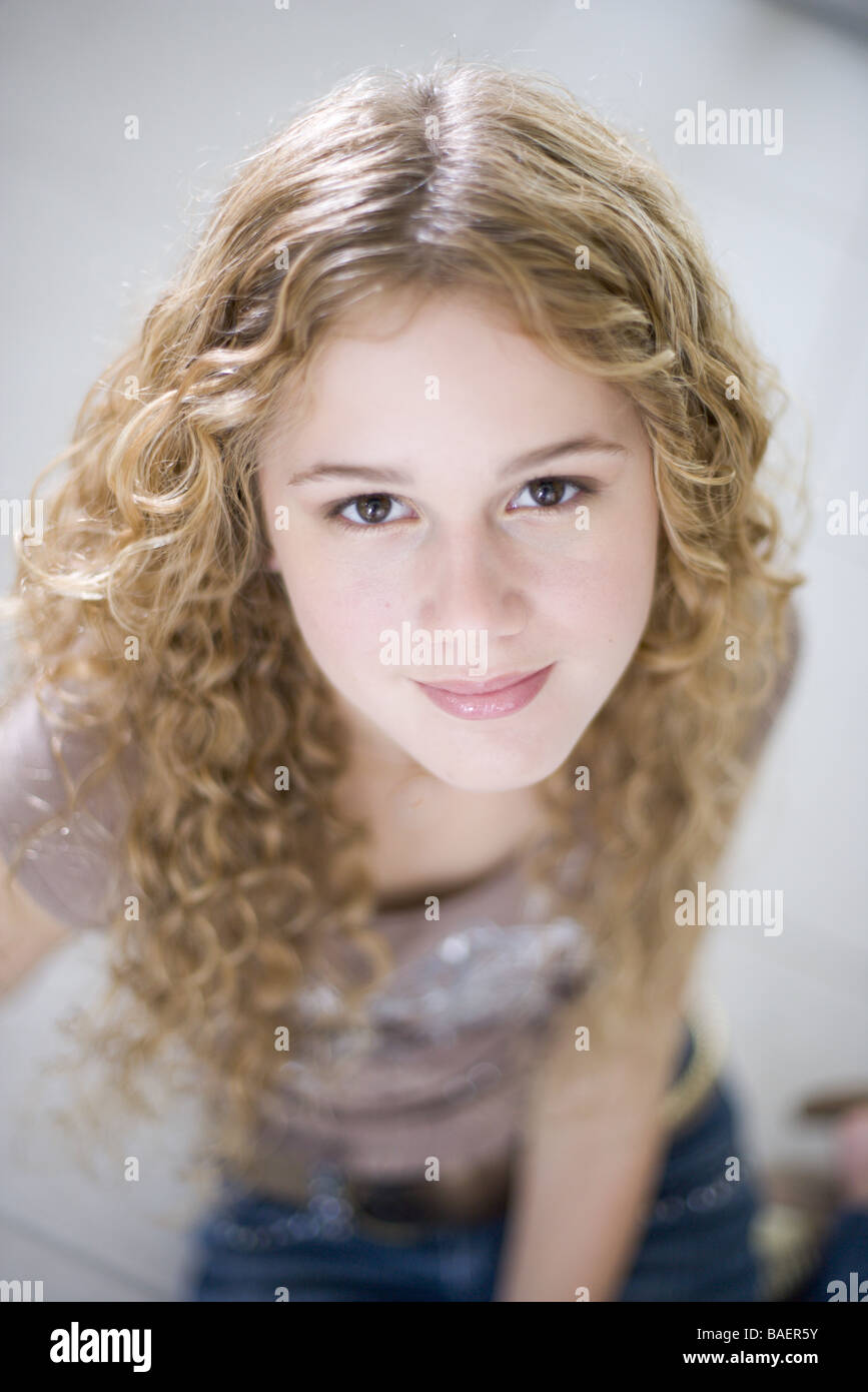 Young woman model doing modeling shoot for portfolio Stock Photo - Alamy