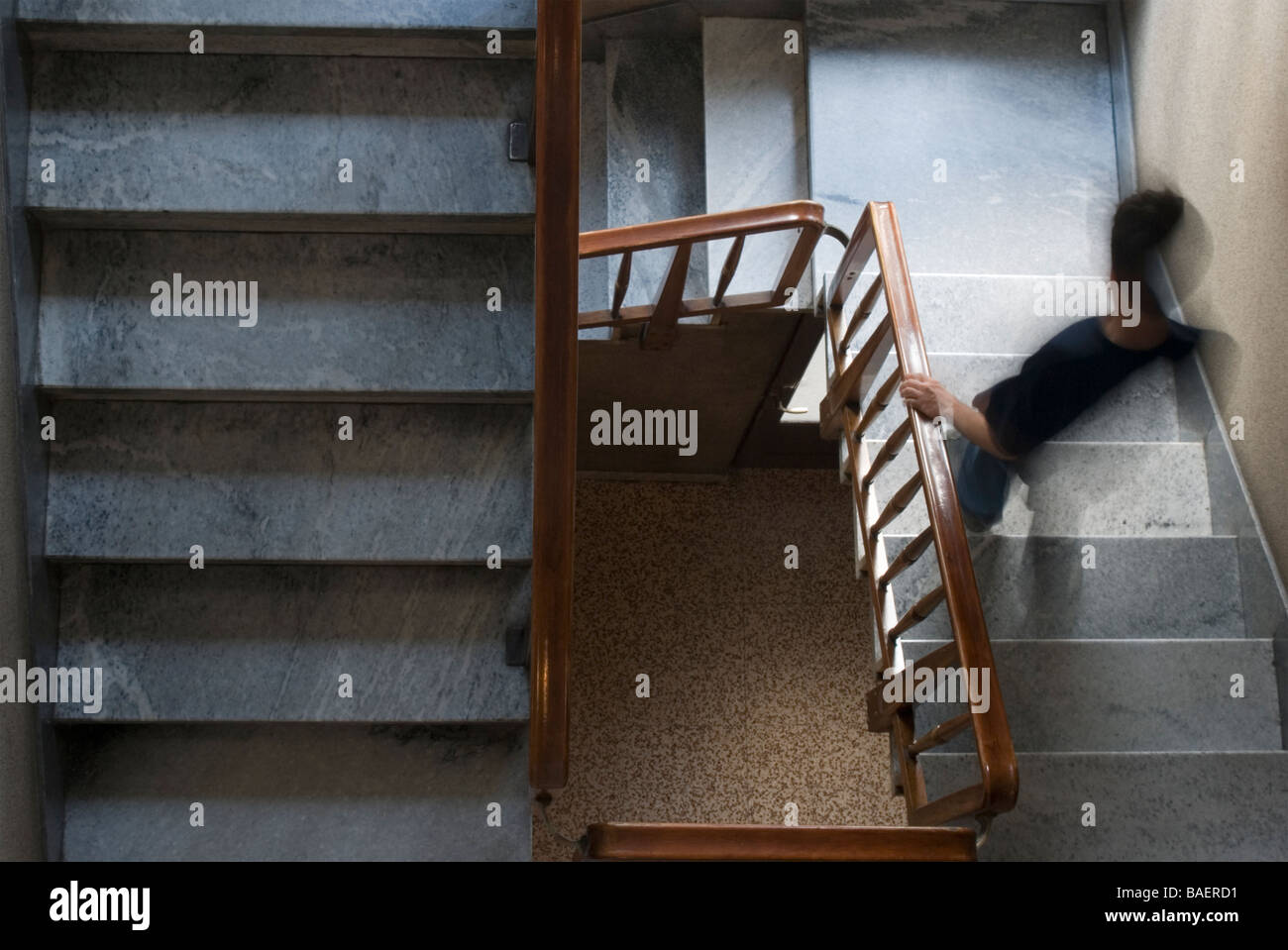 man descending stairs Stock Photo - Alamy