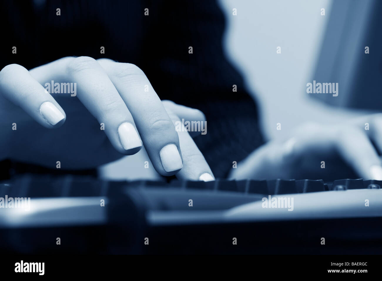 Female hands typing Stock Photo - Alamy