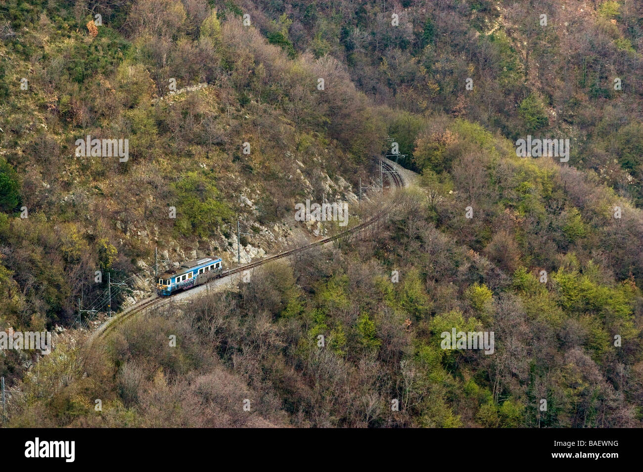 Train, Casella, Liguria, Italy Stock Photo - Alamy