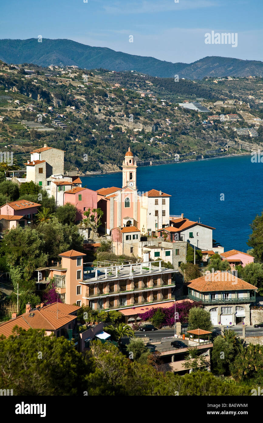 Village view, Mortola inferiore, Ventimiglia, Liguria, Italy Stock ...
