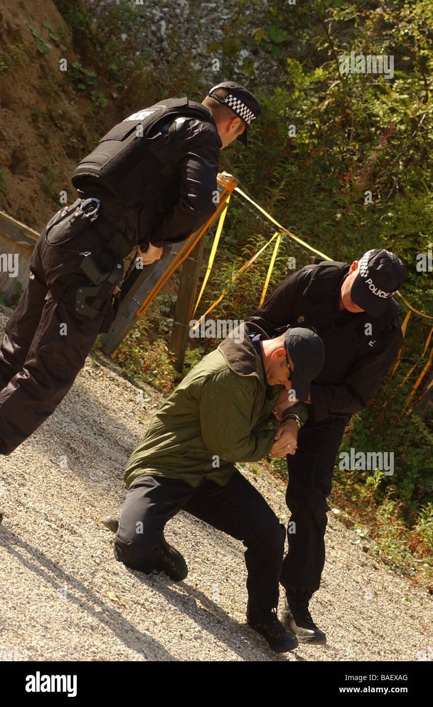 Humberside police officers training using firearms to subdue a man ...
