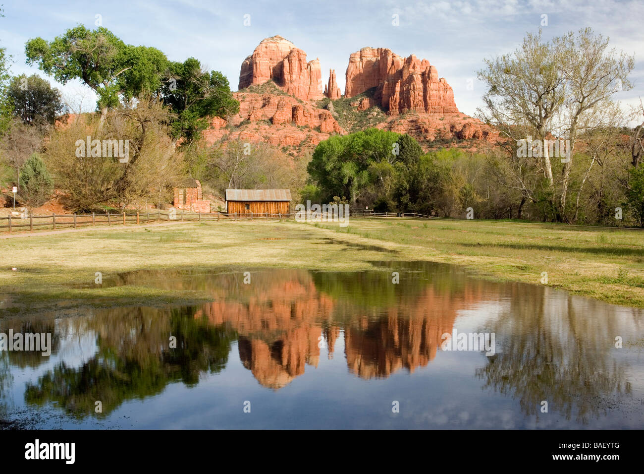 Reflections of Cathedral Rock at Crescent Moon Ranch - Sedona, Arizona ...
