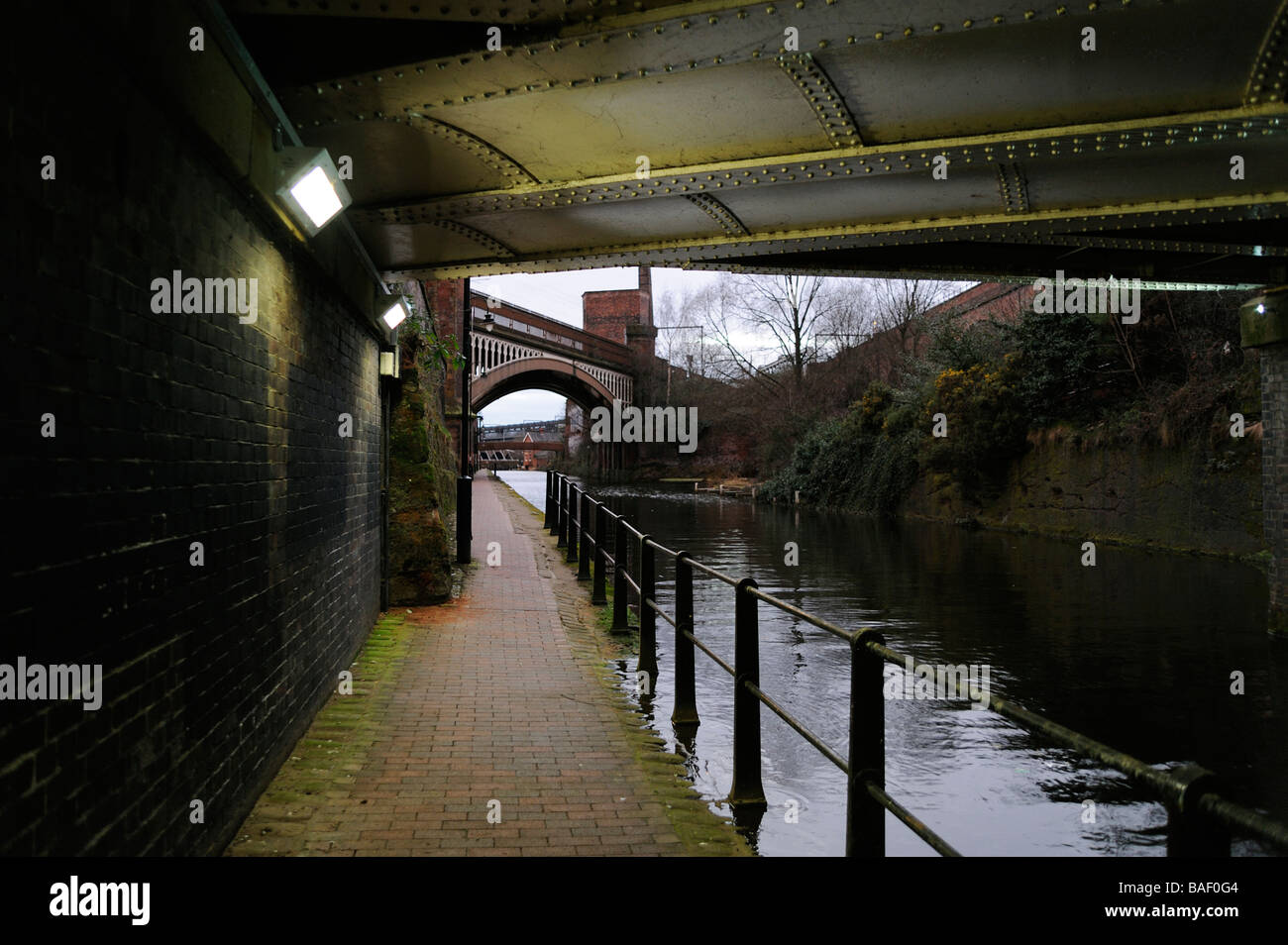 Manchester,Bridgewater canal,Castlefield,old Victorian bridges UK Stock ...