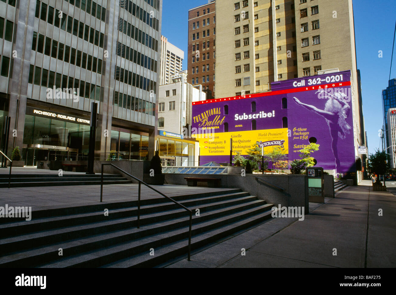 Toronto Canada Business District Ballet Wall Advertising Stock Photo ...