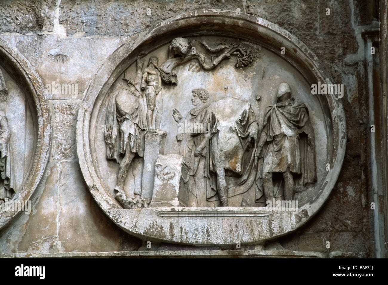 Rome Italy Forum Arch of Constantine a Marble Tondi Adrianei of Hadrian ...