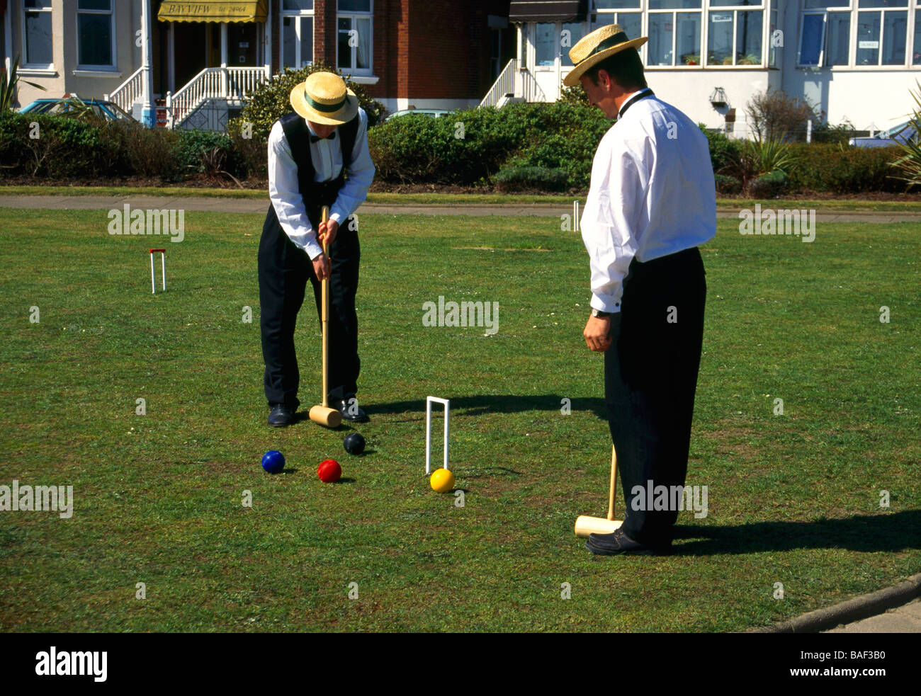 Men Playing Croquet Stock Photo - Alamy