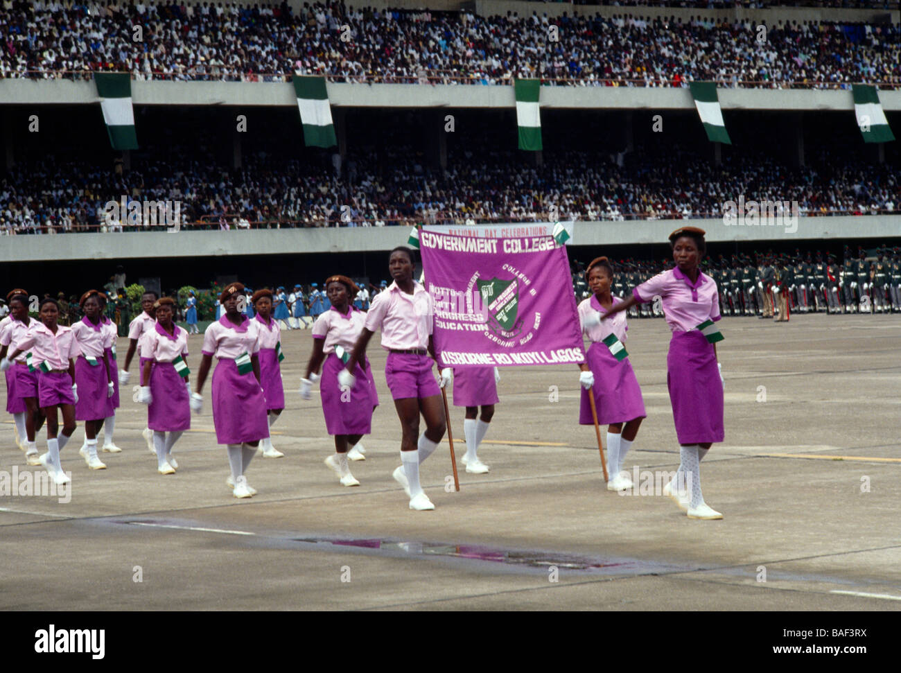 Nigeria Government College Students In A March Past Stock Photo - Alamy