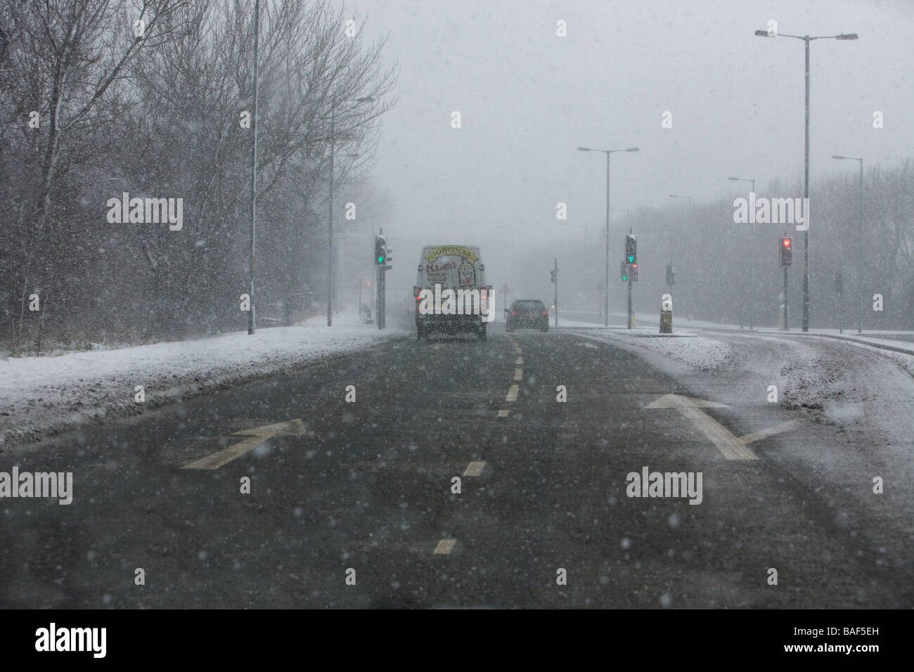 Bad Weather Portrack Roundabout Teesside England Stock Photo - Alamy