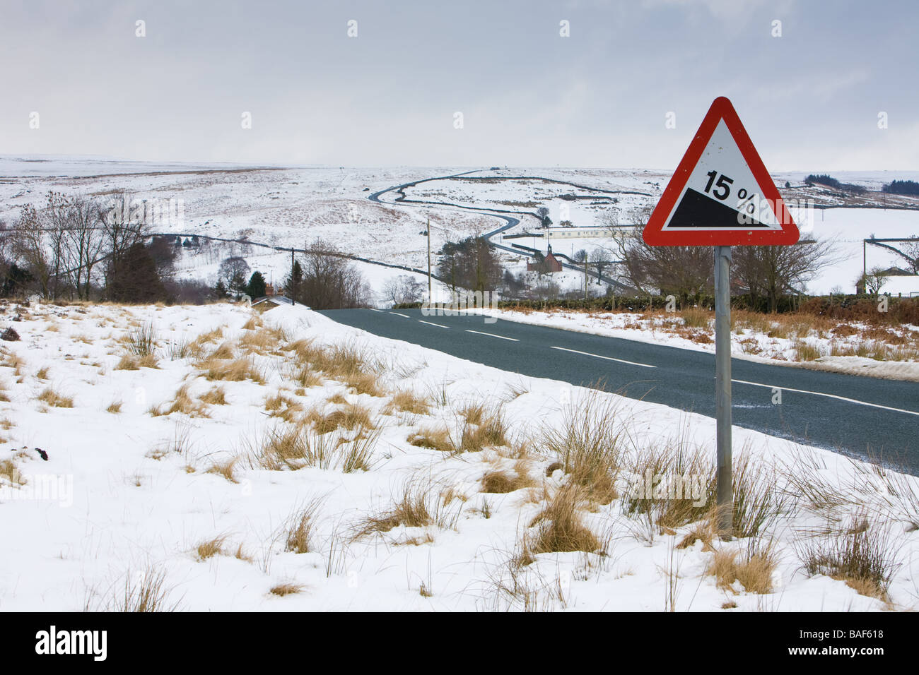 Snow covered moor Above Commondale North Yorkshire England Stock Photo ...