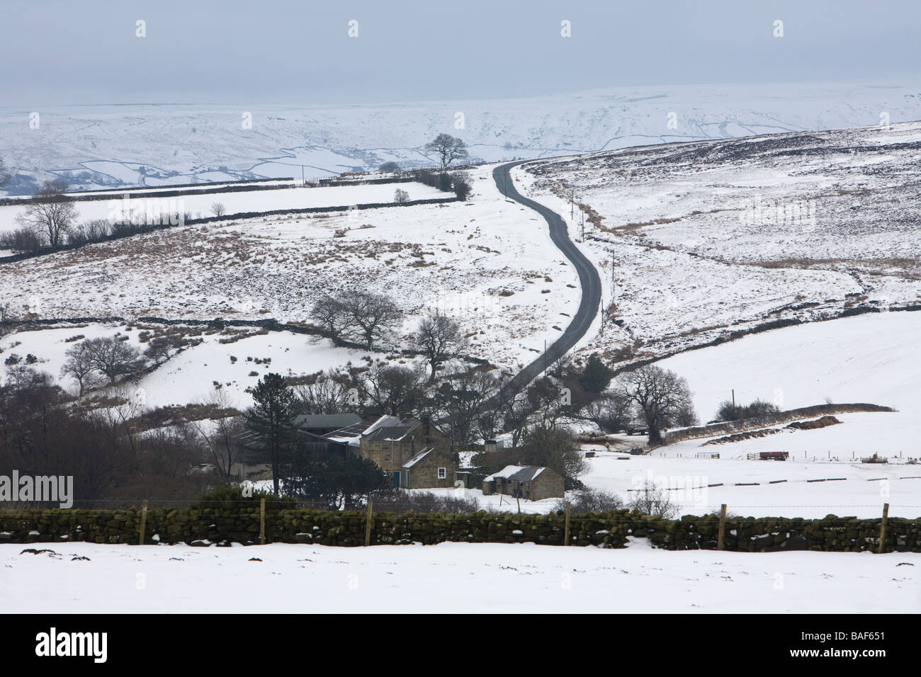 Snow covered moor Above Commondale North Yorkshire England Stock Photo ...