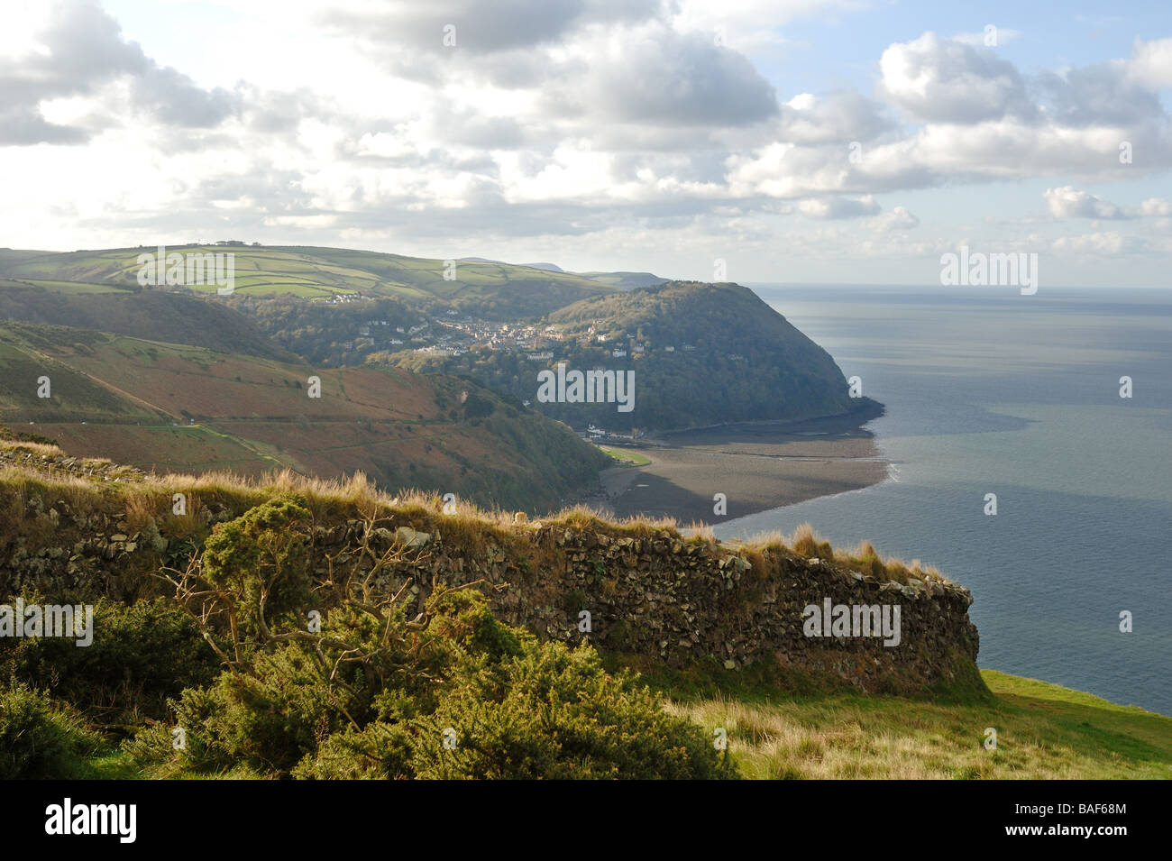 North Devon Coast view from Foreland Head towards Lynton and Lynmouth ...