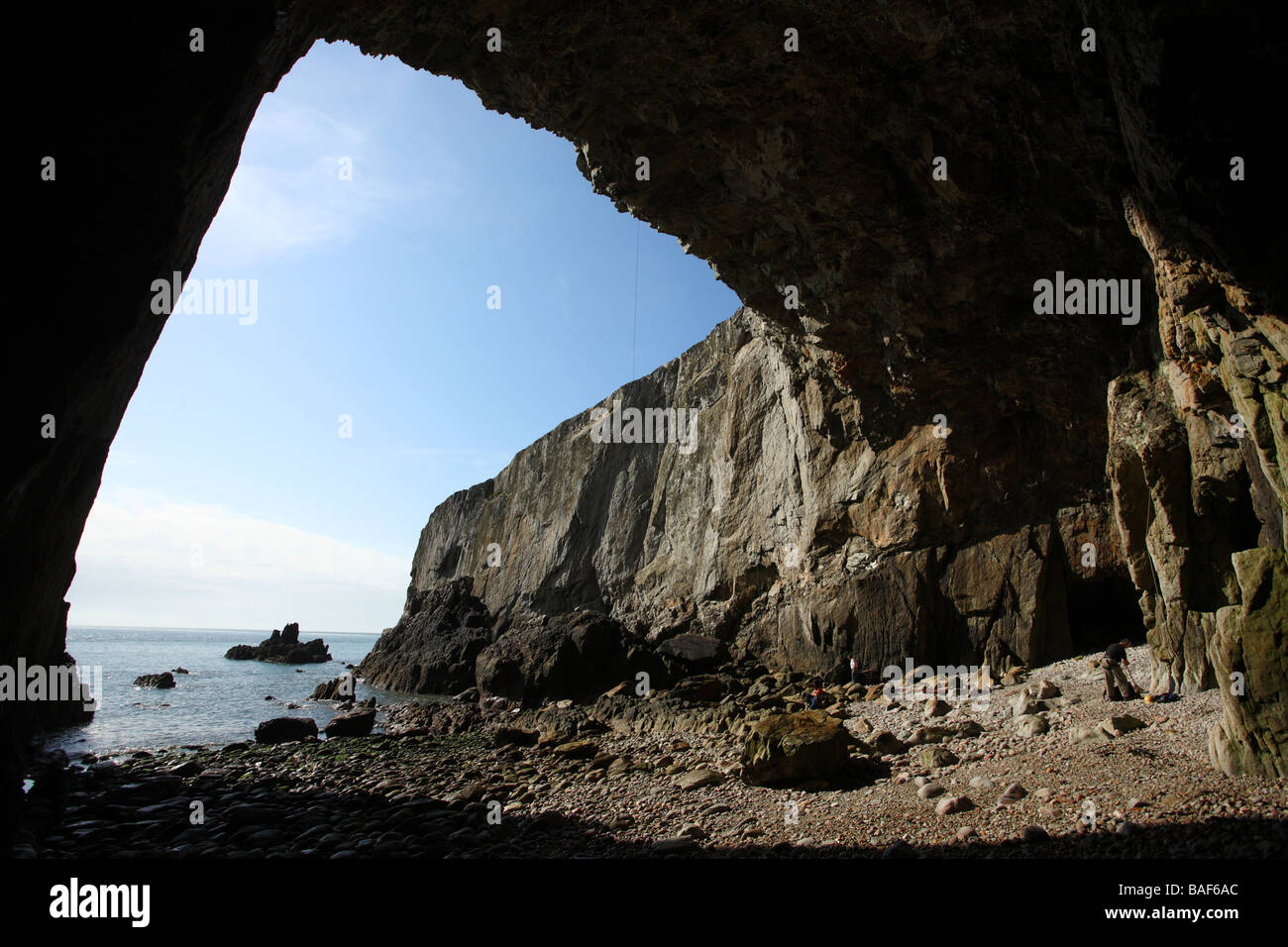 A large sea cave on the west coast of Wales Stock Photo - Alamy