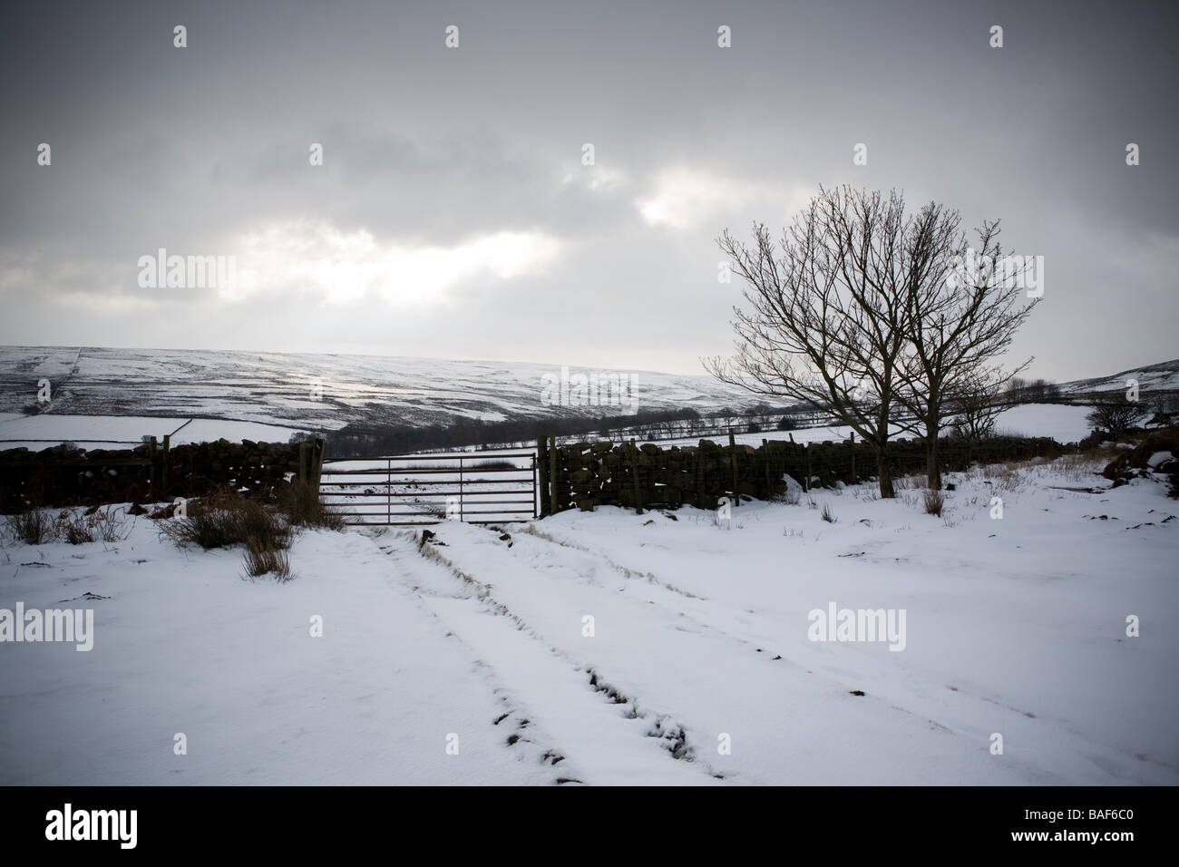 Snow covered moor Above Commondale North Yorkshire England Stock Photo ...