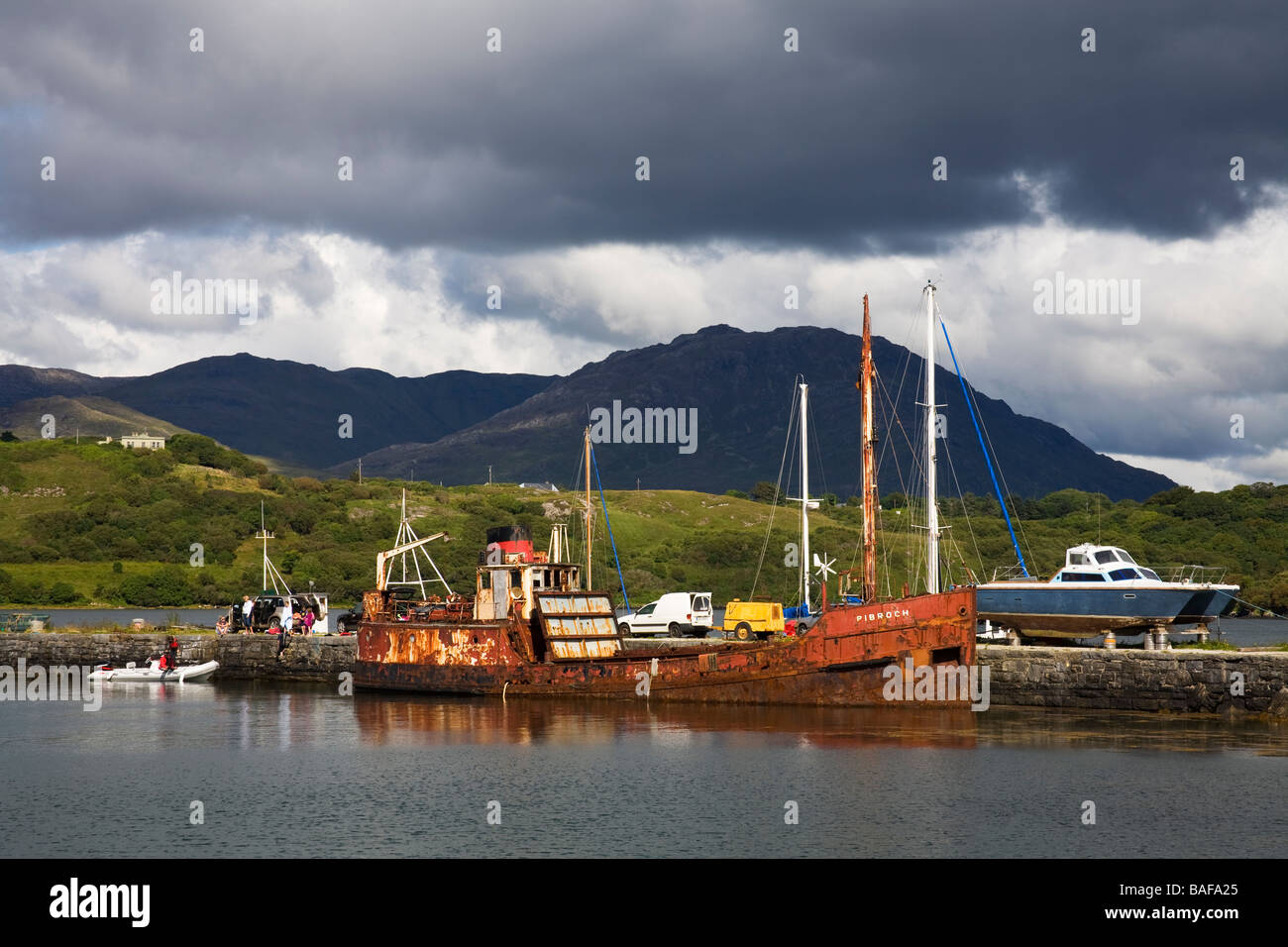 Abandoned Ship Letterfrack Pier Connemara County Galway Ireland Stock ...