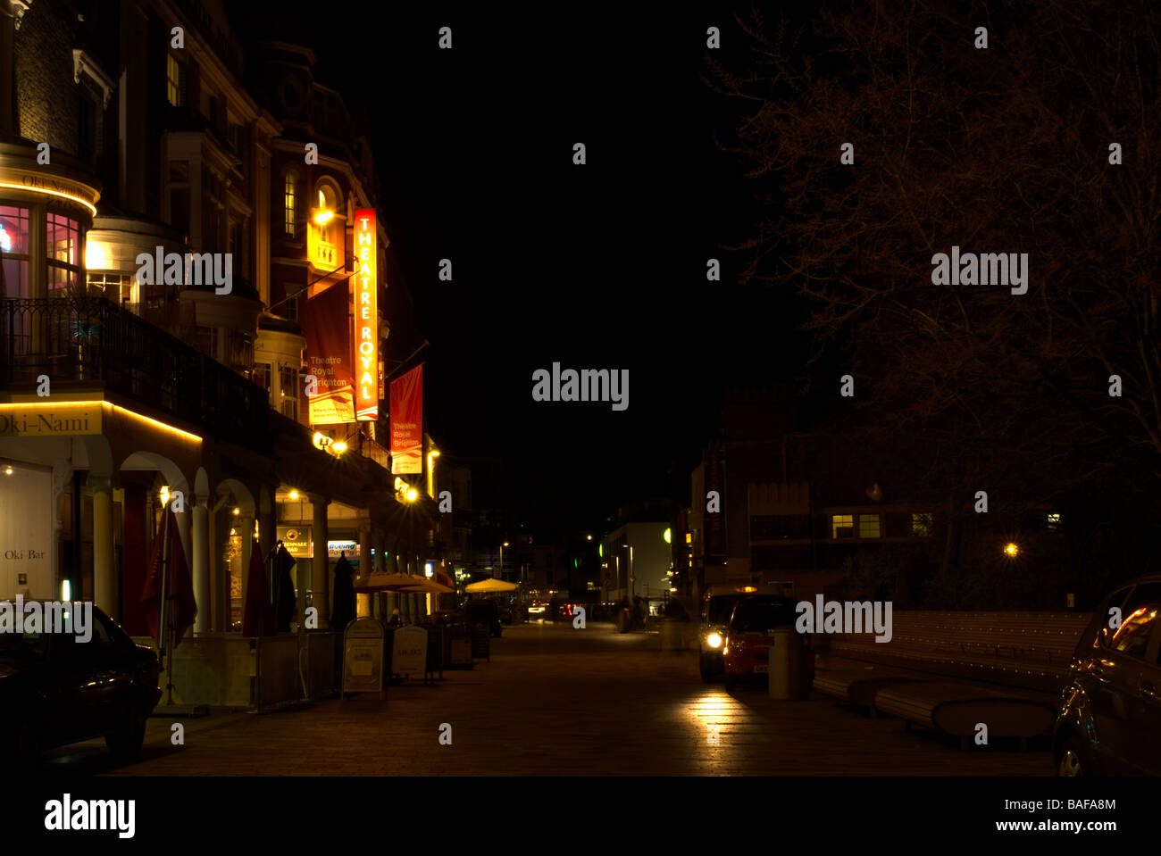 Brighton and Hove Street Scenes at night Stock Photo - Alamy