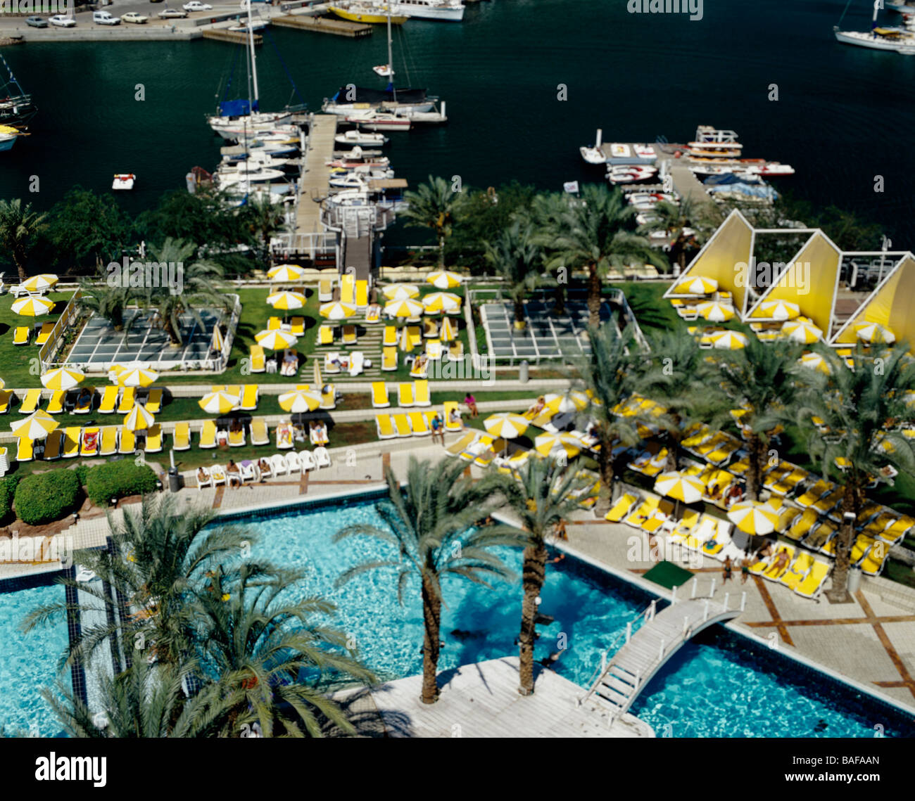 Israel Eilat hotel pool scene Stock Photo - Alamy