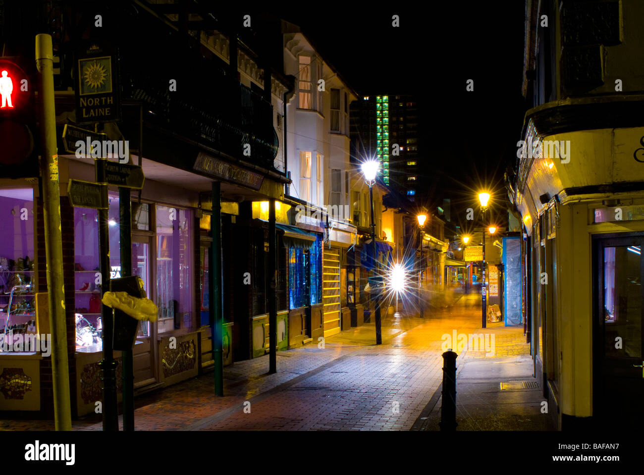 Brighton and Hove Street Scenes at night Stock Photo - Alamy