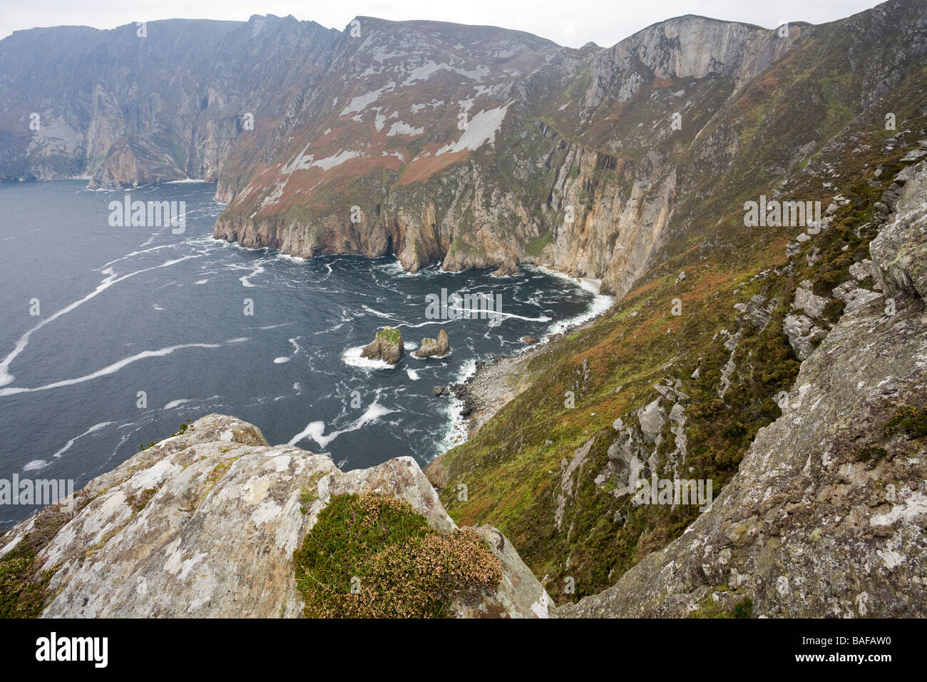 The Cliffs at Slieve League or Sliabh Liag. The famous high cliffs ...