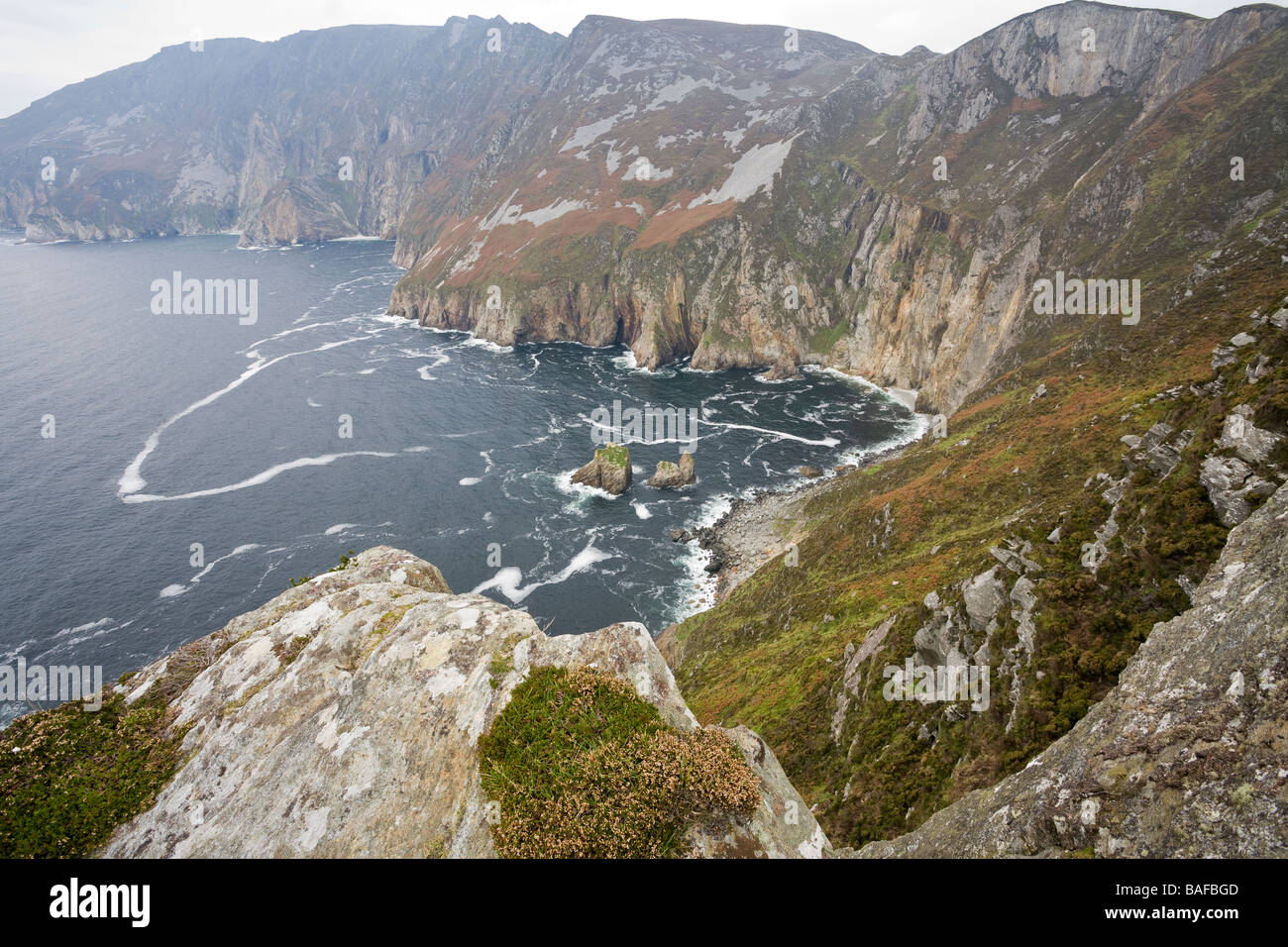 The Cliffs at Slieve League or Sliabh Liag. The famous high cliffs ...