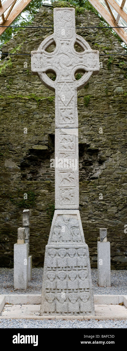 Moone High Cross. A simple relief carving of the twelve apostles ...