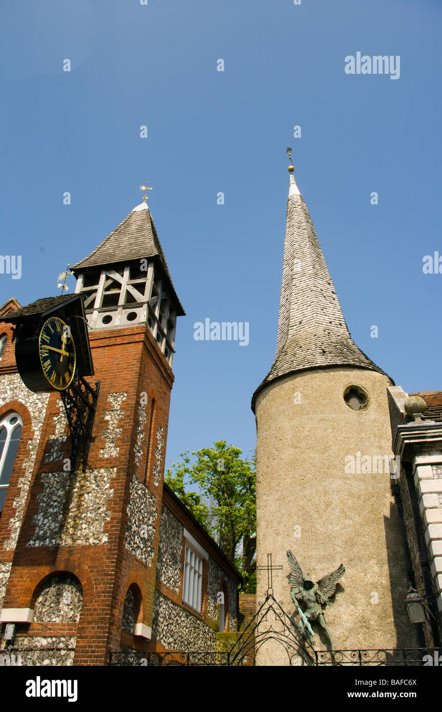 Bell Tower and Spire Of St Michael In Lewes Church East Sussex Stock ...