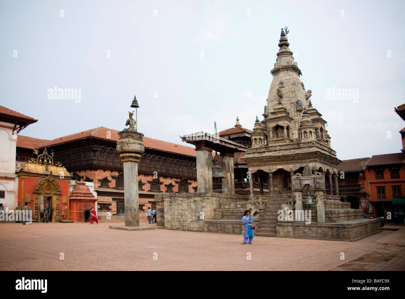 Street scene, traditional buildings, temples in Kathmandu, Nepal Stock ...