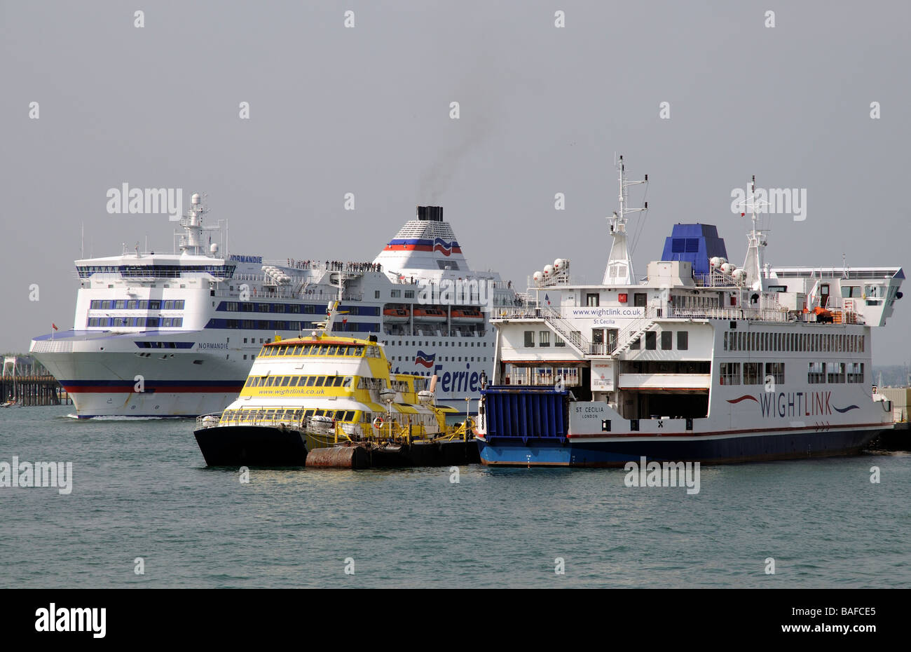 RORO ferries The Normandie of Brittany Ferries company passing moored ...