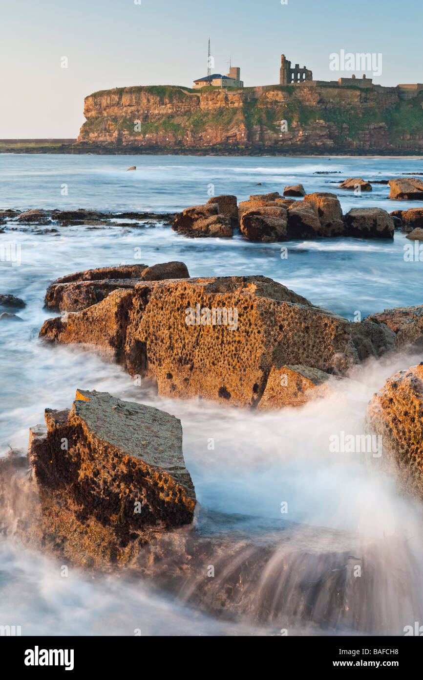 Waves crashing against the rocks of Sharpness Point below the cliff on ...