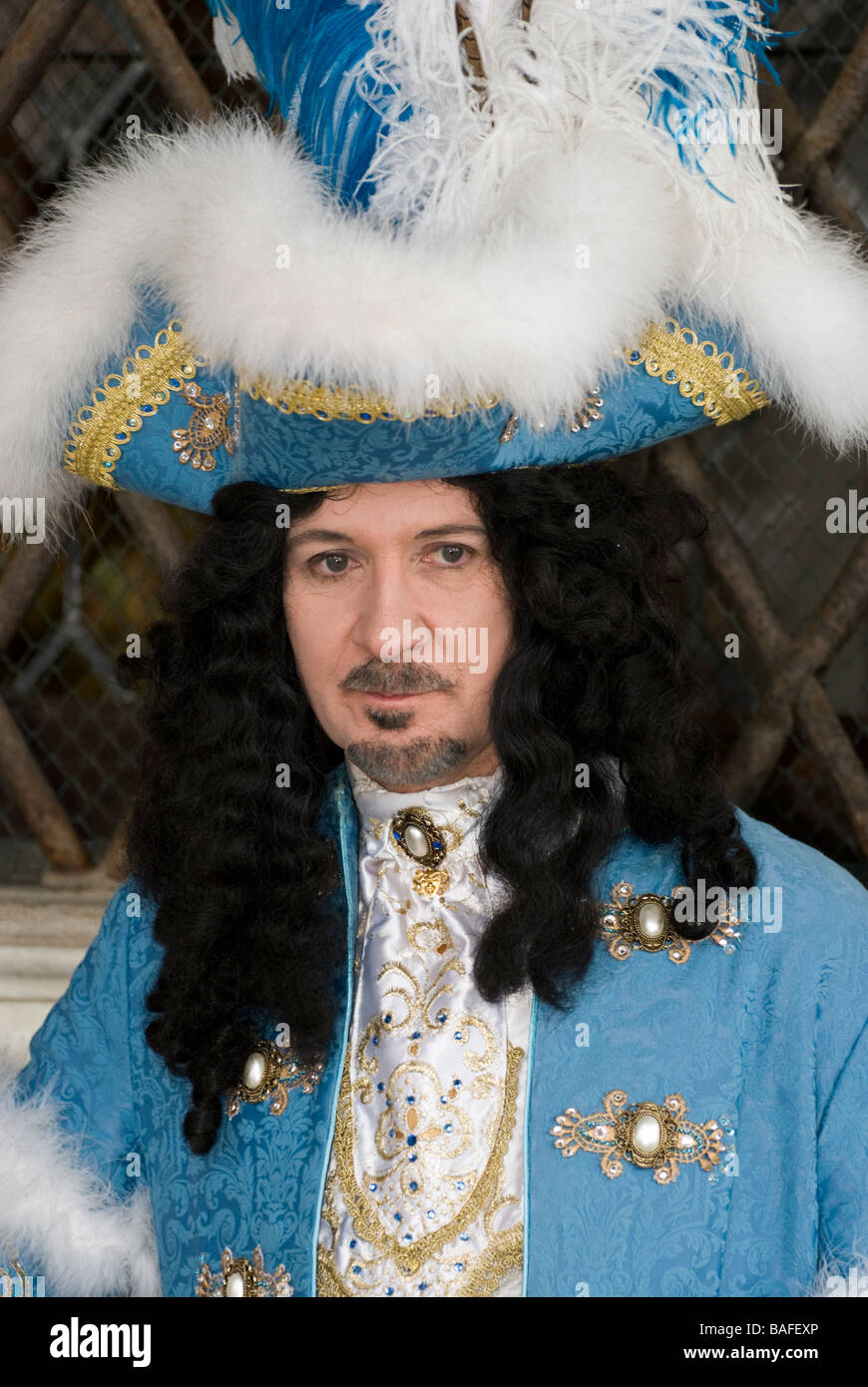 Man disguised as lord of the 18th century Stock Photo - Alamy
