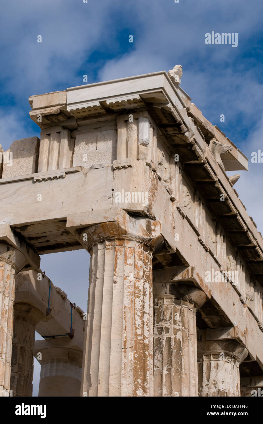 Column of Parthenon temple on Acropolis Athens Stock Photo - Alamy