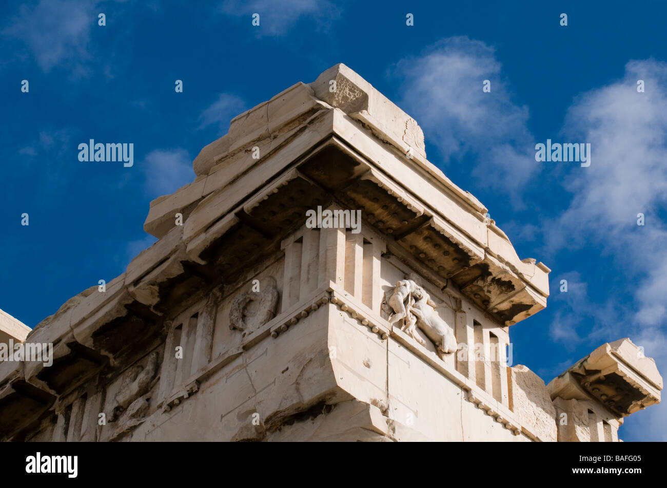 Sculpture of Parthenon temple on Acropolis Athens Stock Photo - Alamy