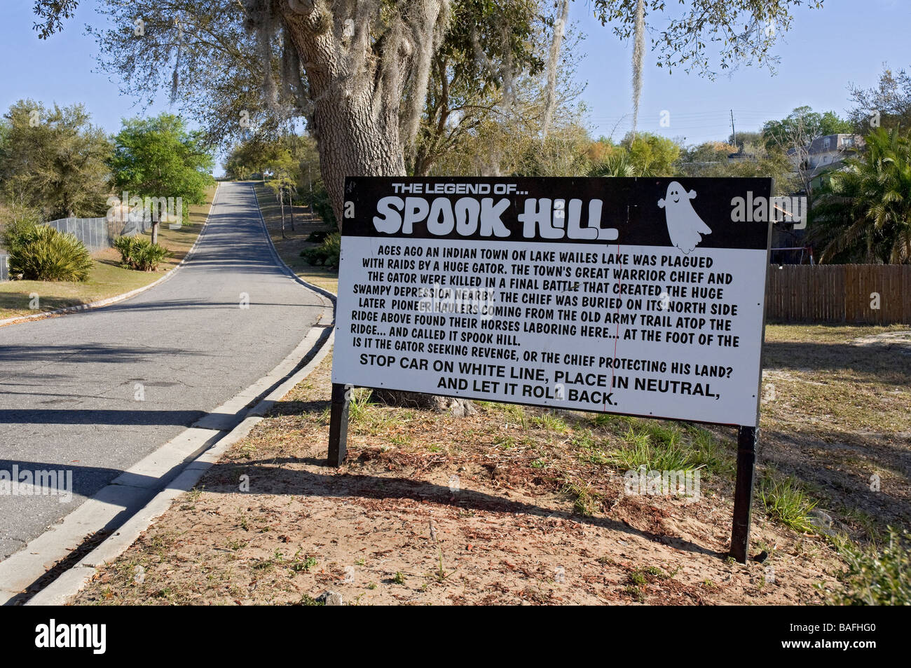 The Legend of Spook Hill Lake Wales Florida Stock Photo - Alamy